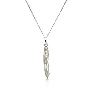 THE JEWELLERY STORE LONDON Thin Biwa Pearl Necklace In Sterling - Silver