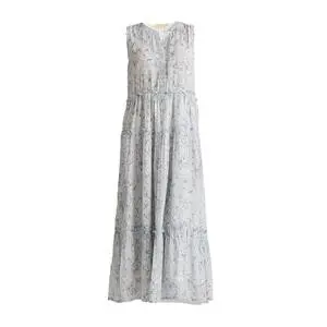 REISTOR Perfect Resort Maxi Crepe Dress In Florals - Blue
