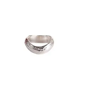 NASI SILVER Wave Band Concrete Ring - Silver