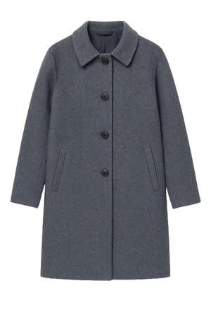 CONQUISTA Gray Wool Straight Coat - Grey
