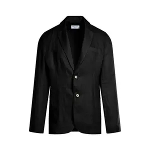 Haris Cotton Classic Linen Jacket - Black