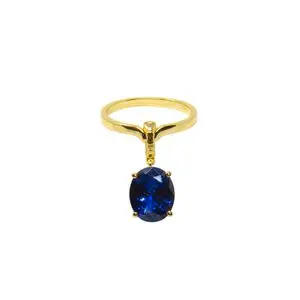 NASI SILVER Crystalis Dancer Ring- Spinel, Gold Blue