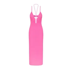 NISSA Open-back Sequined Dress - Pink