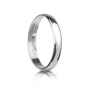 THE JEWELLERY STORE LONDON Plain Band In Sterling -three Millimeters - Silver