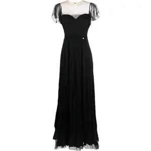 NISSA Crystal-embellished Silk Dress