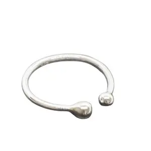 THE JEWELLERY STORE LONDON Adjustable Two Beads Ring In Sterling - Silver