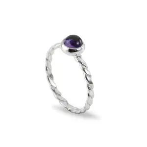 THE JEWELLERY STORE LONDON February Birthstone Ring In Sterling Amethyst - Silver