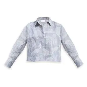REISTOR Oversized Boxy-fit Shirt In Animal Print - Grey