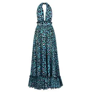 NUR KARAATA Saponaria Leo Beach Dress - Blue