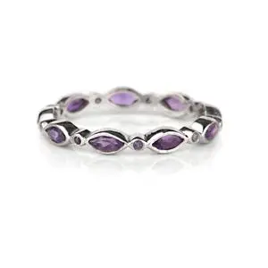 THE JEWELLERY STORE LONDON Eternity Band With Amethyst In Sterling - Silver