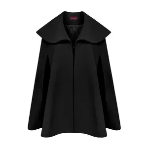 MANDRAGORA Wool Cape Sorte Black