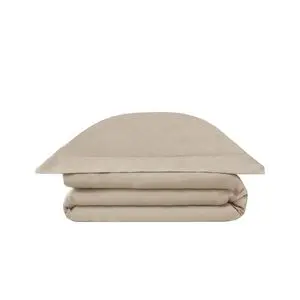DECOFLUX HOME Neutrals Cotton Bedding Set Solid Almond - Brown
