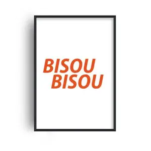 FANCLUB Bisou Bisou French Retro Giclée Art Print - Red