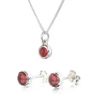 THE JEWELLERY STORE LONDON Red / Silver July Birthstone Jewellery Set In Sterling Silver-ruby - Red/silver