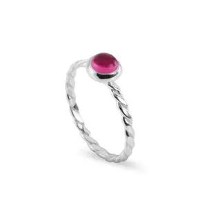 THE JEWELLERY STORE LONDON Pink / Silver October Birthstone Ring In Sterling Silver-pink Tourmaline - Pink/silver