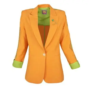 LALIPOP DESIGN Tailored Viscose Linen Blazer Jacket - Orange