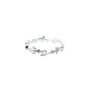 NASI SILVER Eternity Neshama Fish Band- Opal- Silver - Gray