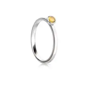 THE JEWELLERY STORE LONDON November Birthstone Stackable Ring With Citrine Gemstone In Sterling - Silver