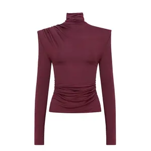 MANDRAGORA Turtleneck With Draping Varo Maroon