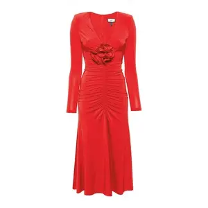 NISSA Floral-detailing Midi Dress