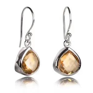 THE JEWELLERY STORE LONDON Silver / Orange Pear-shaped Citrine Earrings In Sterling Silver - Silver/orange