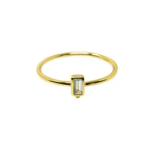 NASI SILVER Level Baguette Ring- Topaz- Gold - Blue