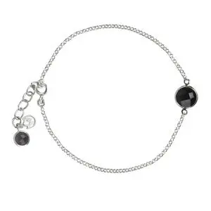 THE JEWELLERY STORE LONDON Silver / Black Black Onyx Chain Bracelet In Sterling Silver - Silver/black
