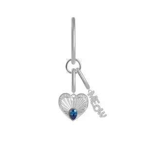 Arte Madrid Pet It On Amulet Charm Set Heart-shaped Tag + Meow - Silver