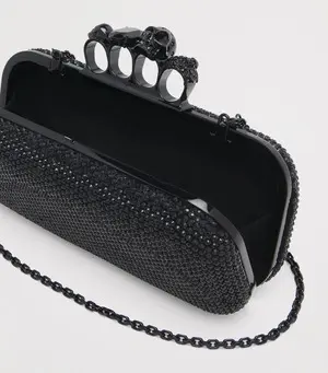Alexander McQueen Embellished Crystal Knuckle Clutch Bag