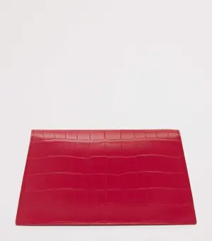 Alexander McQueen Mini Croc-embossed Skull Shoulder Bag - Red