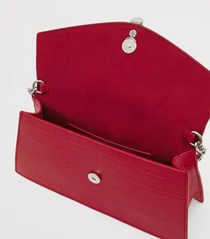 Alexander McQueen Mini Croc-embossed Skull Shoulder Bag - Red