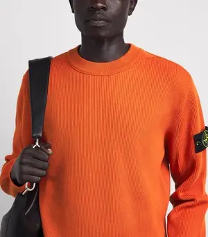Stone Island Ribbed Compass Patch Sweatshirt