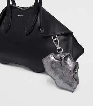 Alexander McQueen Cracked Metallic Leather Manta Bag Charm