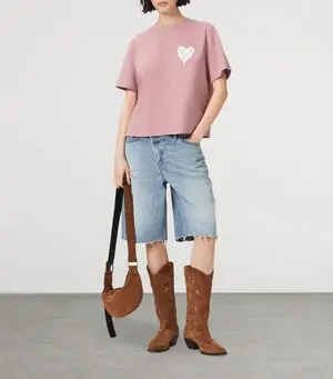 ALLSAINTS Organic Cotton Dripping Heart Logo T-shirt - Pink