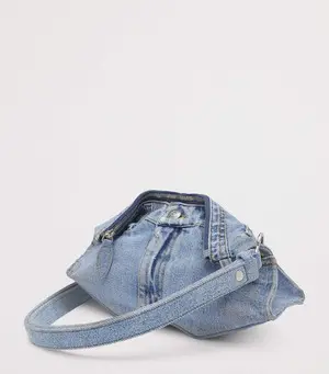 Alexander McQueen Denim Manta Pouch