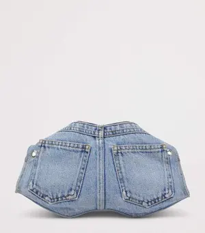 Alexander McQueen Denim Manta Pouch