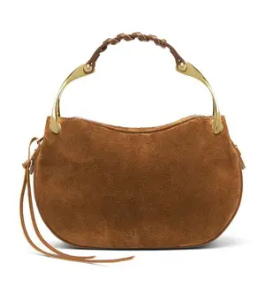 Alexander McQueen Mini Suede Wishbone Top-handle Bag - Brown