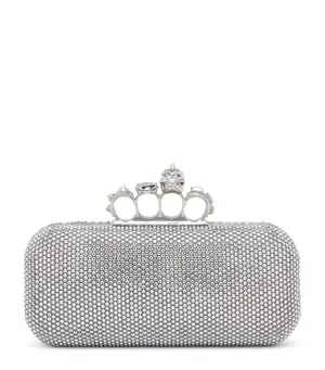 Alexander McQueen Skull Four-ring Clutch Bag - Silver