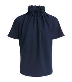 EDELINE LEE Ruff Blouse - Navy