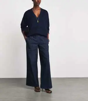 Missoni Chevron V-neck Sweater - Navy