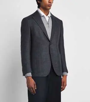 Corneliani Wool Mouliné Check Blazer