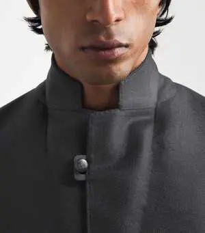 Corneliani Leather-trim Wool-cashmere Blazer