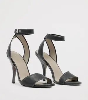 ALLSAINTS Leather Vera Heeled Sandals - Black