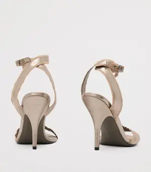 ALLSAINTS Metallic Leather Vera Heeled Sandals