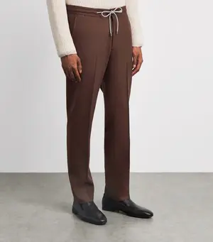 Corneliani Virgin Wool-blend Slim Tailored Trousers
