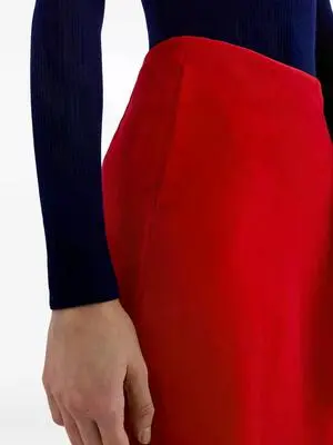 JIL SANDER A-line Velvet Mini Skirt - Red