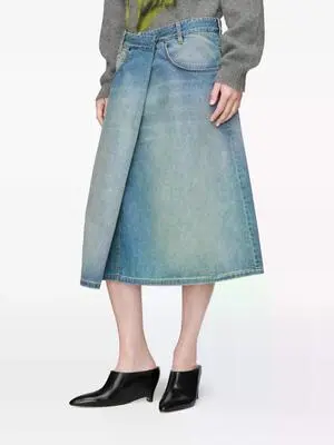 MAISON MARGIELA Wrap-design Denim Midi Skirt
