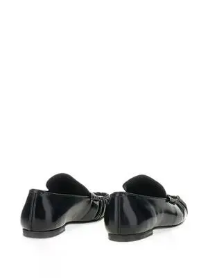 ALOHAS Gathered Penny Loafers - Black