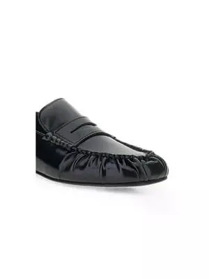 ALOHAS Gathered Penny Loafers - Black