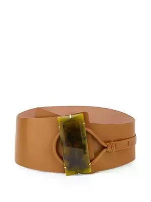 Alberta Ferretti Buckle-fastening Leather Belt - Neutrals